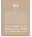Rex Personalized Name Meaning Art Prints – Name Stories