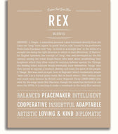 Rex Personalized Name Meaning Art Prints – Name Stories