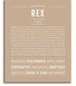 Rex Personalized Name Meaning Art Prints – Name Stories