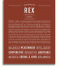 Rex Personalized Name Meaning Art Prints – Name Stories