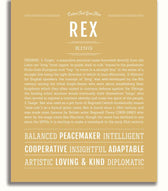 Rex Personalized Name Meaning Art Prints – Name Stories
