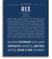 Rex Personalized Name Meaning Art Prints – Name Stories
