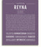 Reyna Personalized Name Meaning Art Prints – Name Stories