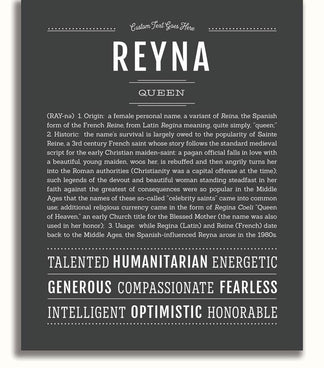 Reyna | Name Art Print – Name Stories