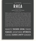 Rhea Personalized Name Meaning Art Prints – Name Stories