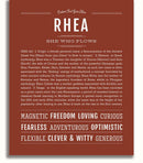 Rhea Personalized Name Meaning Art Prints – Name Stories