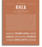 Rhea Personalized Name Meaning Art Prints – Name Stories