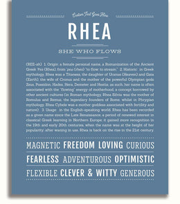 Rhea Personalized Name Meaning Art Prints – Name Stories