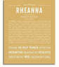 Rheanna Personalized Name Meaning Art Prints – Name Stories
