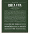 Rheanna Personalized Name Meaning Art Prints – Name Stories