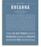 Rheanna | Name Art Print – Name Stories