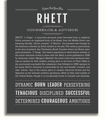Rhett | Name Art Print – Name Stories