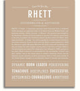 Rhett | Name Art Print – Name Stories