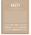 Rhett | Name Art Print – Name Stories