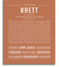 Rhett Personalized Name Meaning Art Prints – Name Stories