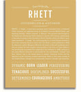 Rhett | Name Art Print – Name Stories