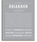Rhiannon | Name Art Print – Name Stories