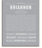 Rhiannon Personalized Name Meaning Art Prints – Name Stories