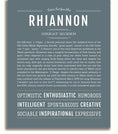 Rhiannon | Name Art Print – Name Stories