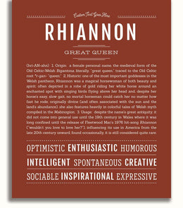 Rhiannon | Name Art Print – Name Stories
