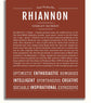 Rhiannon Personalized Name Meaning Art Prints – Name Stories