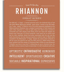 Rhiannon Personalized Name Meaning Art Prints – Name Stories