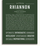 Rhiannon Personalized Name Meaning Art Prints – Name Stories
