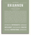 Rhiannon Personalized Name Meaning Art Prints – Name Stories