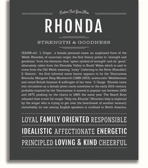 Rhonda | Name Art Print – Name Stories