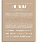 Rhonda | Name Art Print – Name Stories