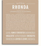 Rhonda | Name Art Print – Name Stories