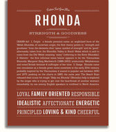 Rhonda | Name Art Print – Name Stories