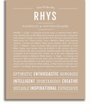 Rhys | Name Art Print – Name Stories