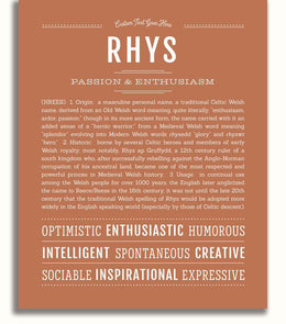 Rhys | Name Art Print – Name Stories