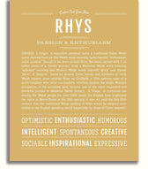 Rhys | Name Art Print – Name Stories