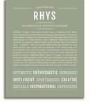 Rhys | Name Art Print – Name Stories