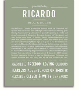 Ricardo | Name Art Print – Name Stories