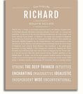 Richard Personalized Name Meaning Art Prints – Name Stories
