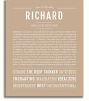 Richard Personalized Name Meaning Art Prints – Name Stories