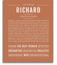 Richard Personalized Name Meaning Art Prints – Name Stories