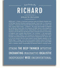 Richard Personalized Name Meaning Art Prints – Name Stories
