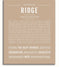 Ridge Personalized Name Meaning Art Prints – Name Stories