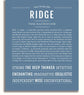 Ridge Personalized Name Meaning Art Prints – Name Stories