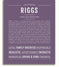 Riggs Personalized Name Meaning Art Prints – Name Stories