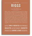 Riggs Personalized Name Meaning Art Prints – Name Stories