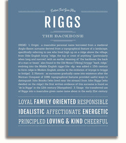Riggs | Name Art Print – Name Stories
