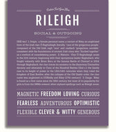 Rileigh Personalized Name Meaning Art Prints – Name Stories