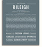Rileigh Personalized Name Meaning Art Prints – Name Stories