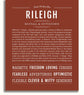 Rileigh Personalized Name Meaning Art Prints – Name Stories