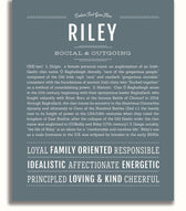 Riley Personalized Name Meaning Art Prints – Name Stories